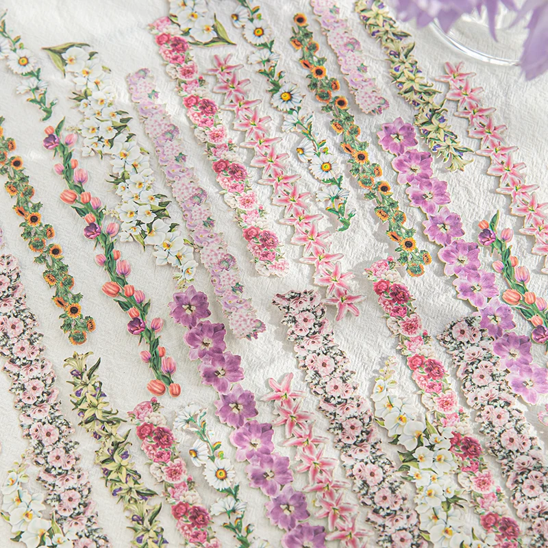 20Pcs/Pack Fresh Delicate Flowers Stickers Material Perfect for ...