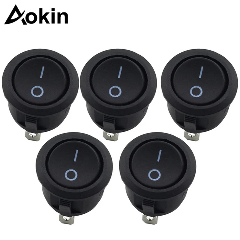 5Pcs-16mm-Diameter-Small-Round-Boat-Rocker-Switches-Black-Mini-Round ...