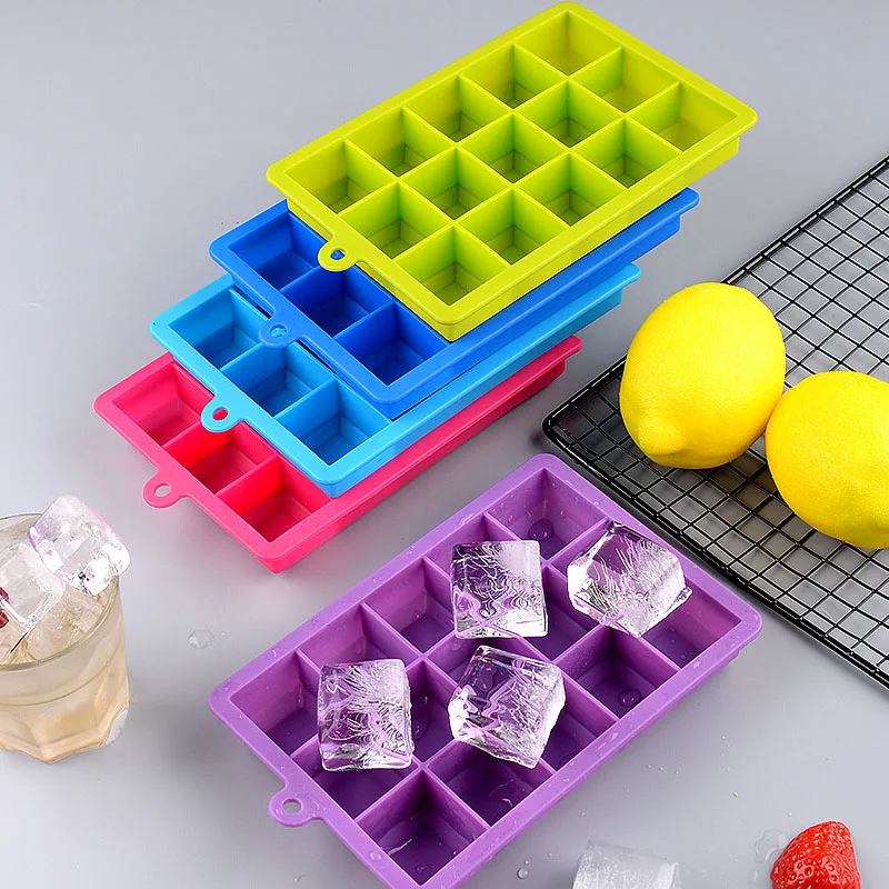 24-grid-silicone-ice-cube-tray-mold-Square-covered-ice-cube-tray-mold ...