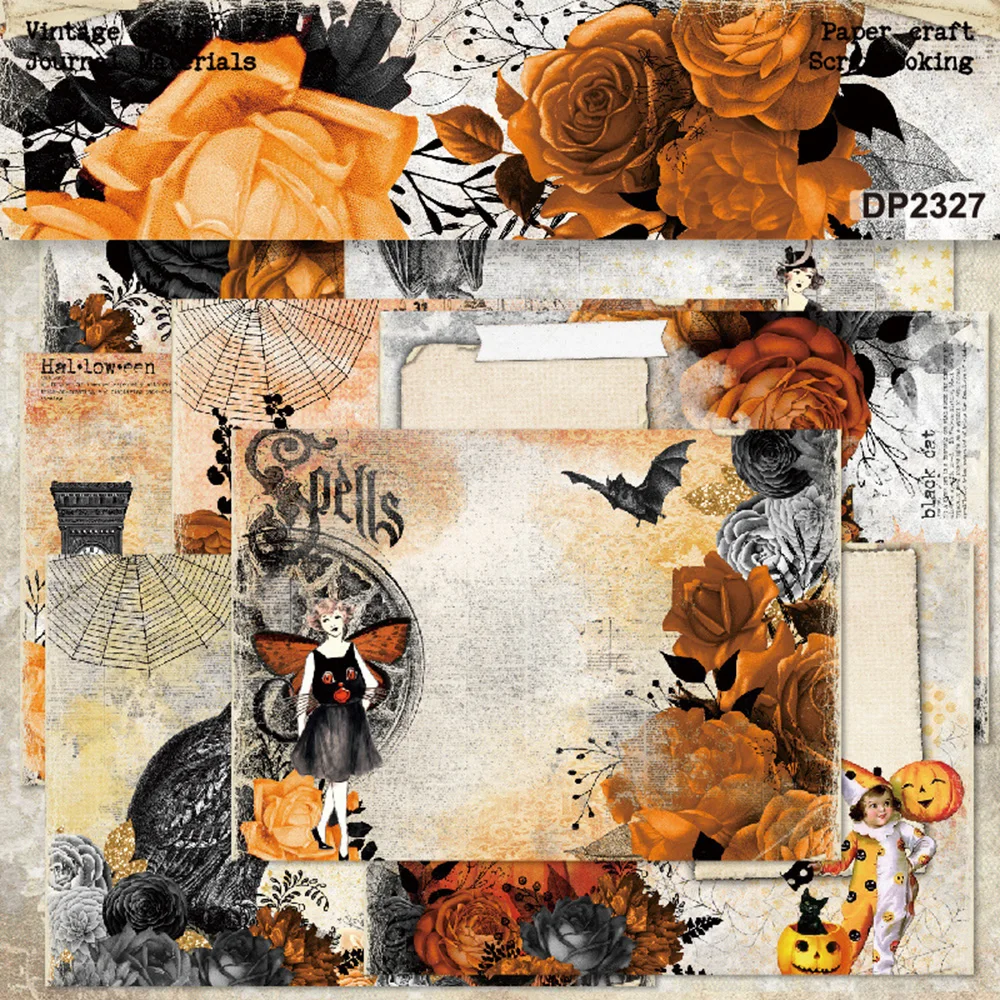 Vintage Halloween Scrapbook Paper