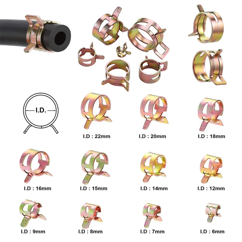 10pcs-Fuel-Spring-Clip-Hose-Clamps-Dia-4-22mm-Galvanized-Spring-Hose ...