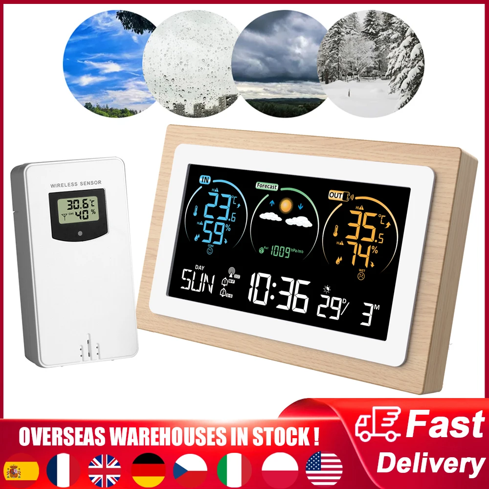 Smart-Weather-Station-Barometer-Clock-Indoor-Outdoor-Temperature ...