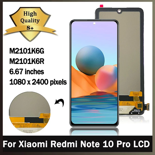 M2101k6g Xiaomi Redmi Note 10 Pro LCD Display + Touch Screen + Frame