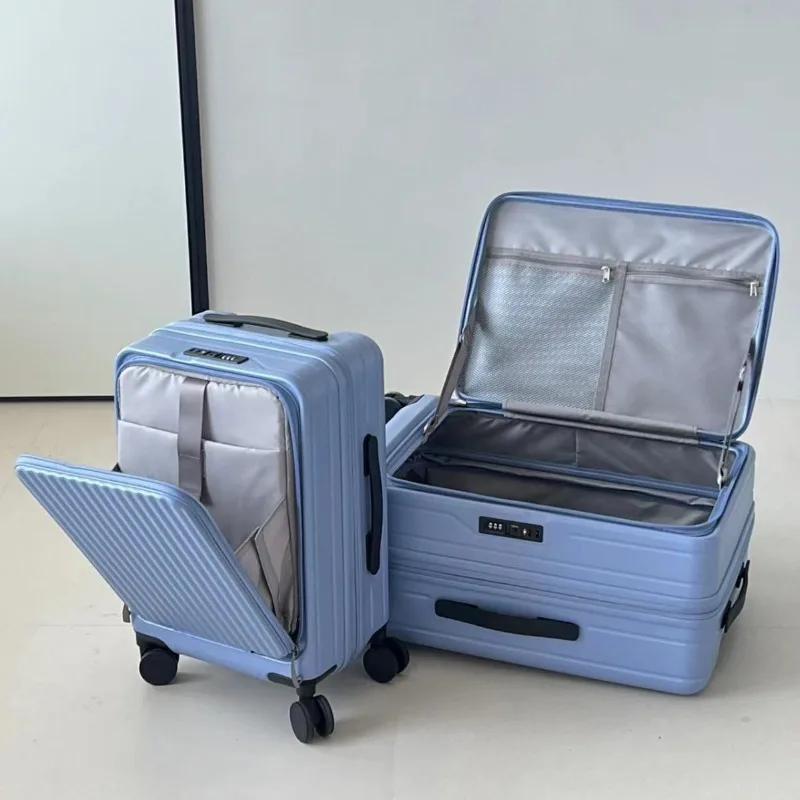 Rolling-Travel-Suitcase-with-Front-Laptop-Pocket-Luggage-New-Expandable ...