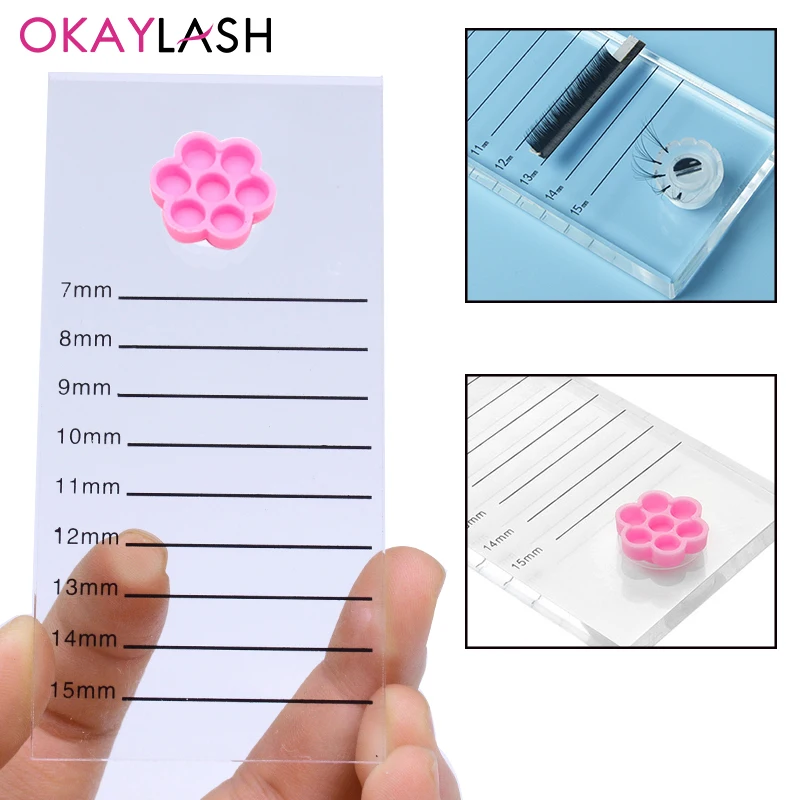 Clear Crystal Eyelash Extension Scale Board Mark Pad 2 In 1 Acrylic ...