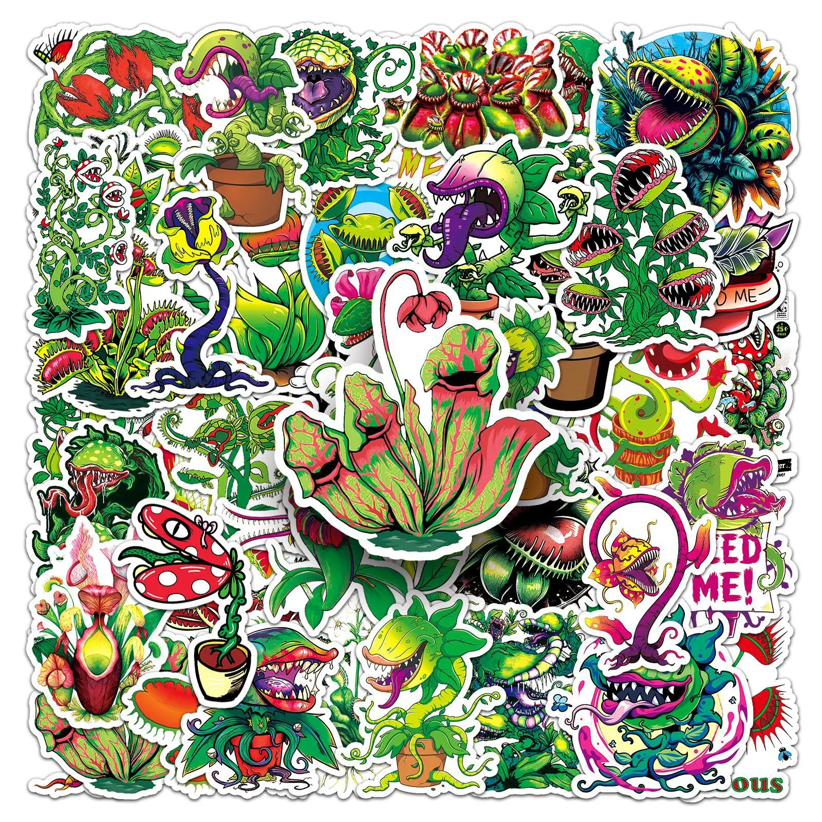 10-50PCS-Chomper-Flower-Venus-Flytrap-Stickers-Notebook-Guitar-Laptop ...