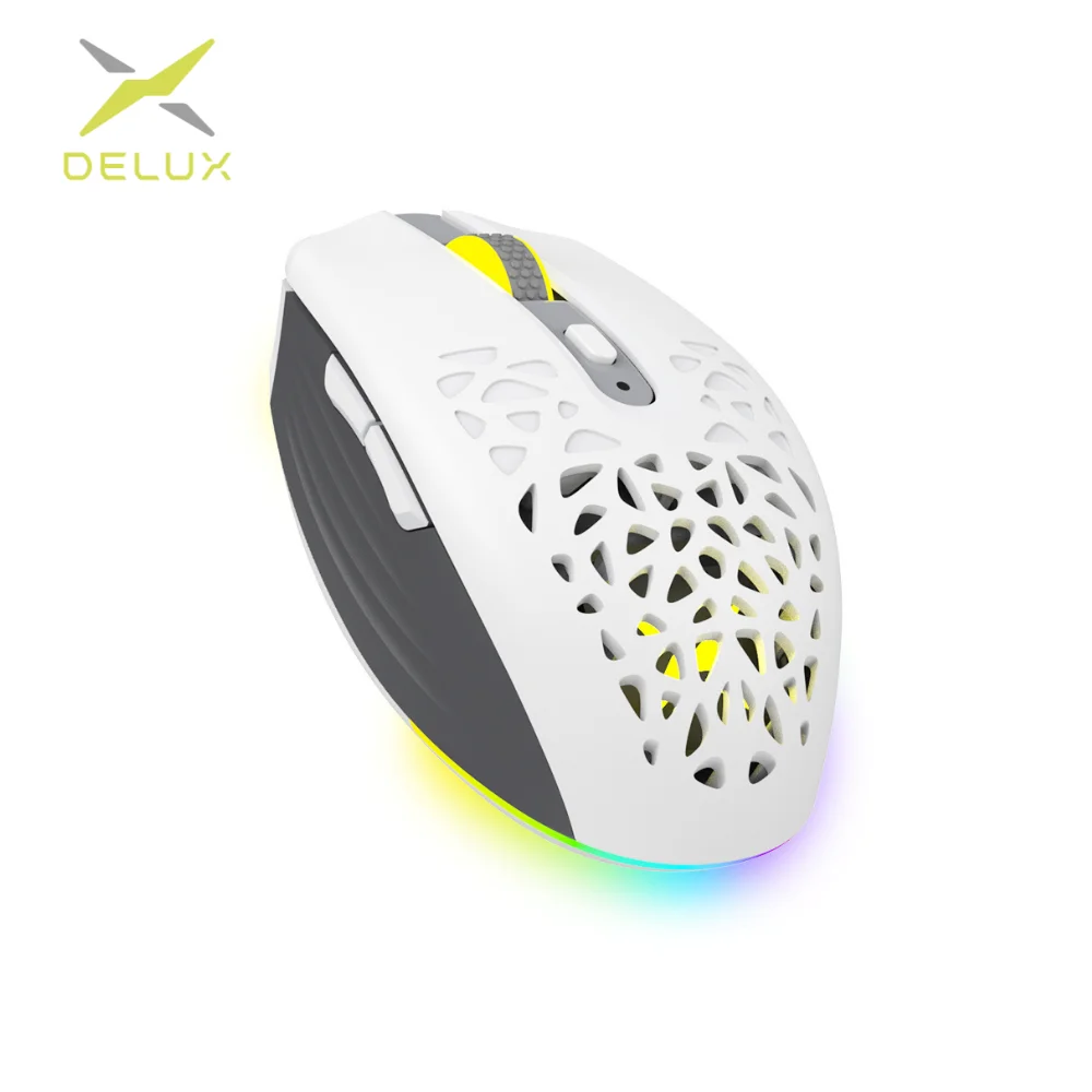 Delux-M820DC PAW3335 Wired + Wireless + Bluetooth Gaming Mouse, 80 ...