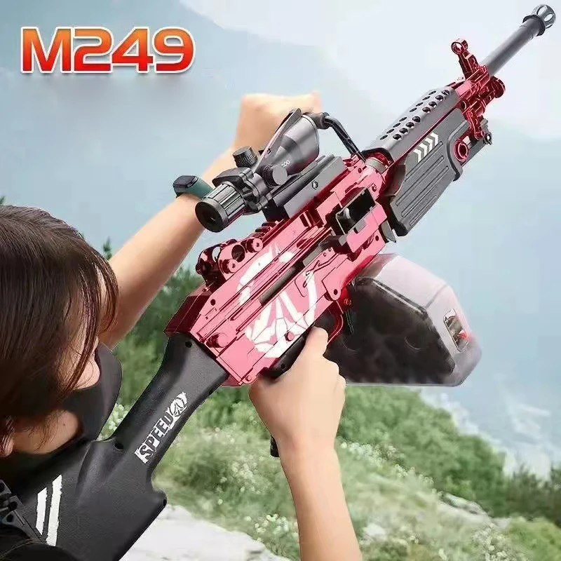 M249 전기 버스트 쉘 방출 소프트 총알 총, 어린이 조준 훈련 장난감 총, 소년 CS 게임 모델 총, 생일 선물| | - AliExpress