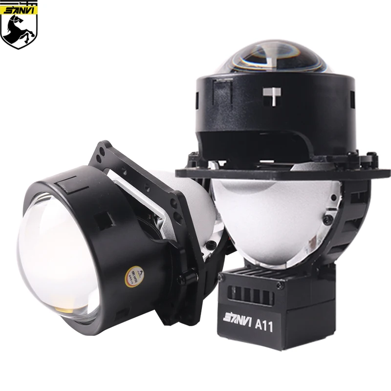 Sanvi A11 Car 3 Inch 12V 150W 6000K Bi LED Angel Eye Projector Lens ...