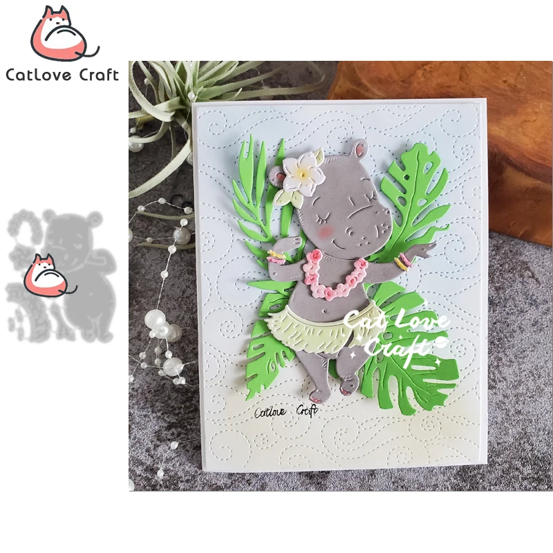 Catlove Hippo Hawaiian hula dancer Metal Cutting Dies Scrapbooking Mold ...