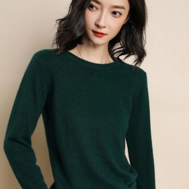 New Women Sweater O-neck Autumn Winter Basic Pullover Warm Casual Pulls ...