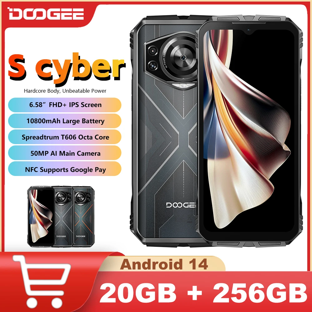 DOOGEE-S-Cyber-Rugged-Phone-8GB-256GB-6-58-90Hz-IPS-Screen-Android-14 ...