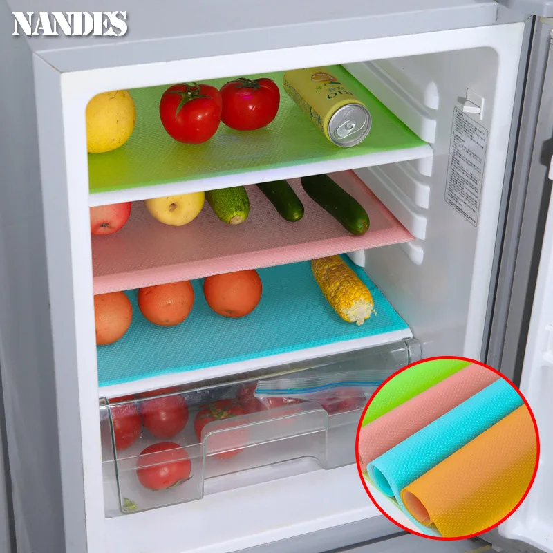 Refrigerator-Pad-Non-Slip-Waterproof-Washable-MildewCan-Be-Cut-Fridge ...