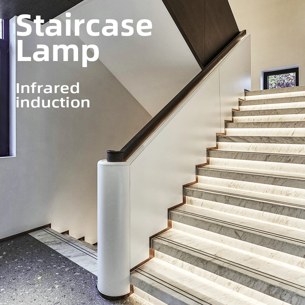 Modern Led Wall Light Motion Sensor Stair Case Light Step Lamp Recessed ...