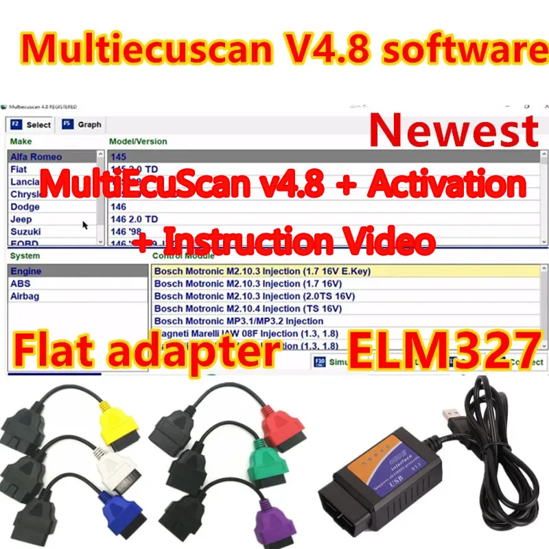 2024-Hot-Auto-Repair-MultiEcuScan-4-8-Software-For-Fiat-Connector-Multi ...
