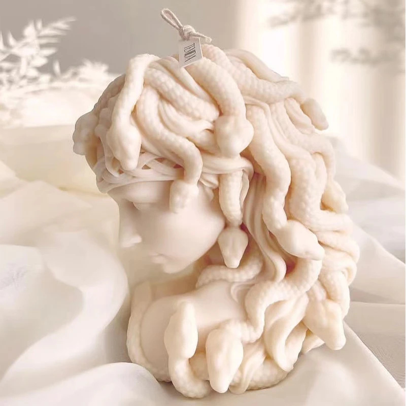 Large Realistic Medusa Bust Silicone Mold Snake Head Woman Candles ...
