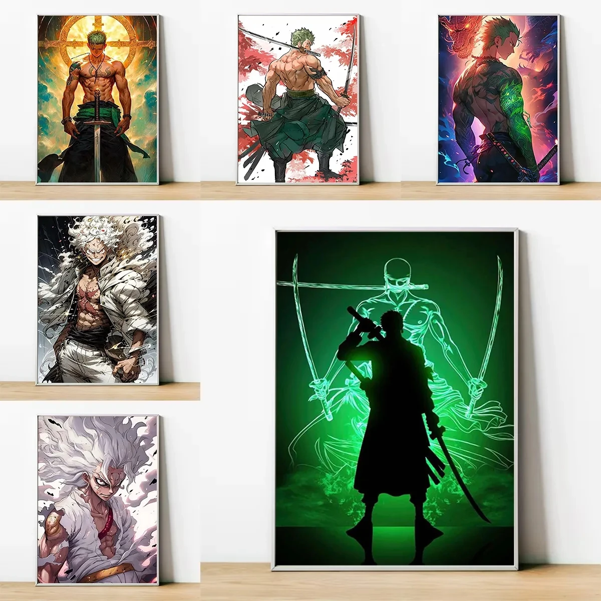 Anime-One-Piece-Roronoa-Zoro-Luffy-Poster-Decorative-Paintings-Cool ...