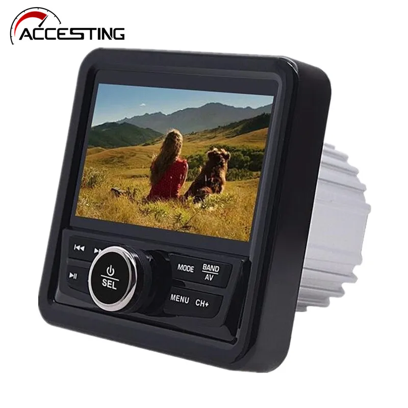 Marine-Stereo-Radio-With-Bluetooth-Waterproof-Moto-Audio-Boat-Car-MP3 ...