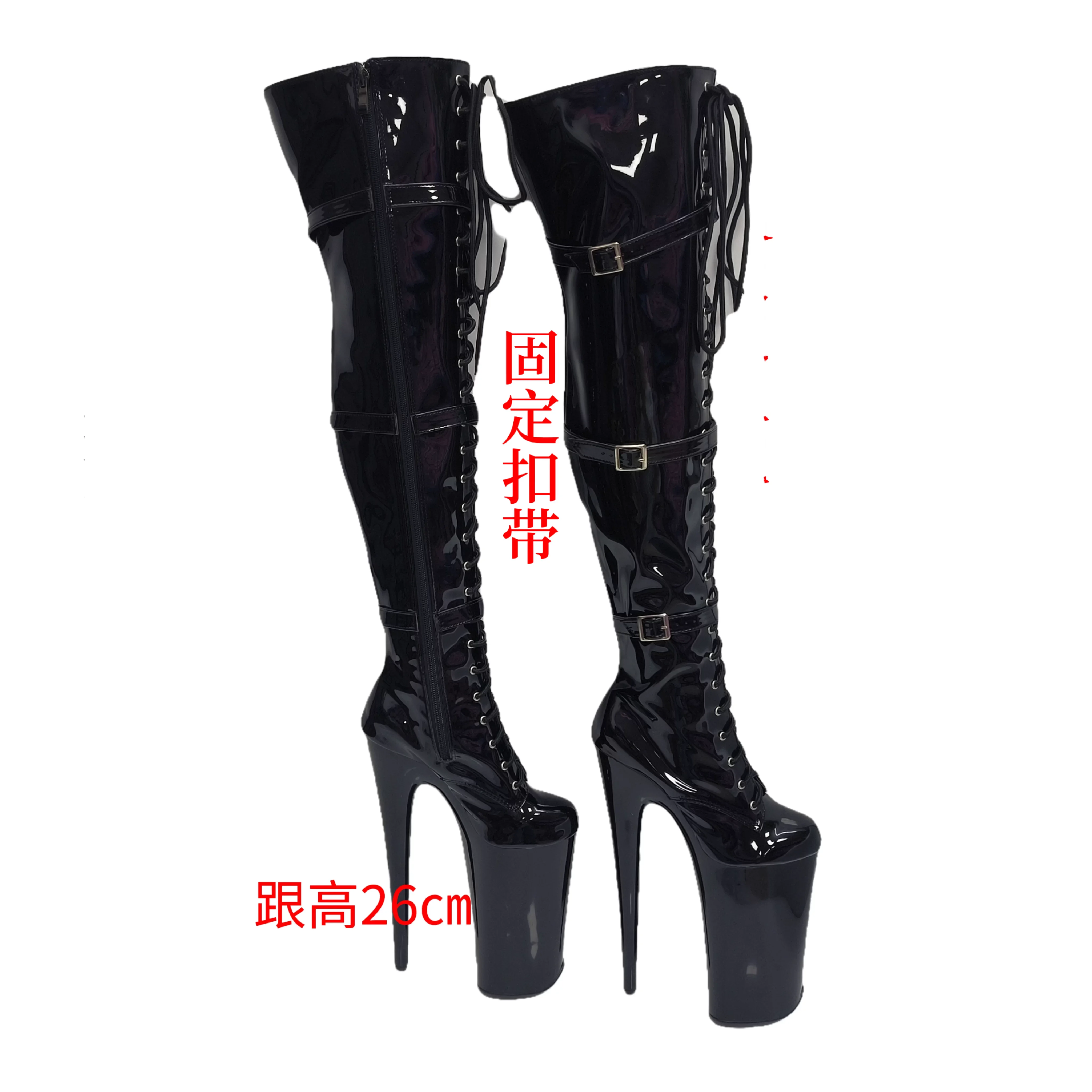 Pole dancing shoes super high heels 26cm stiletto large size patent ...