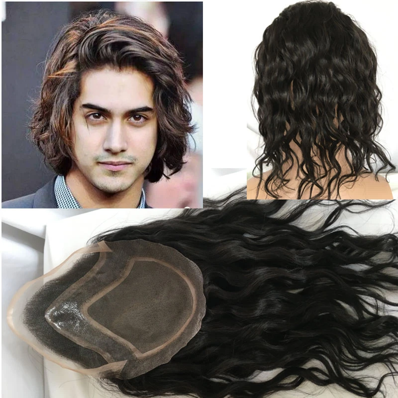 Rambut Palsu untuk Pria Rambut Panjang Wig Pria 12 Inci Wig Rambut ...