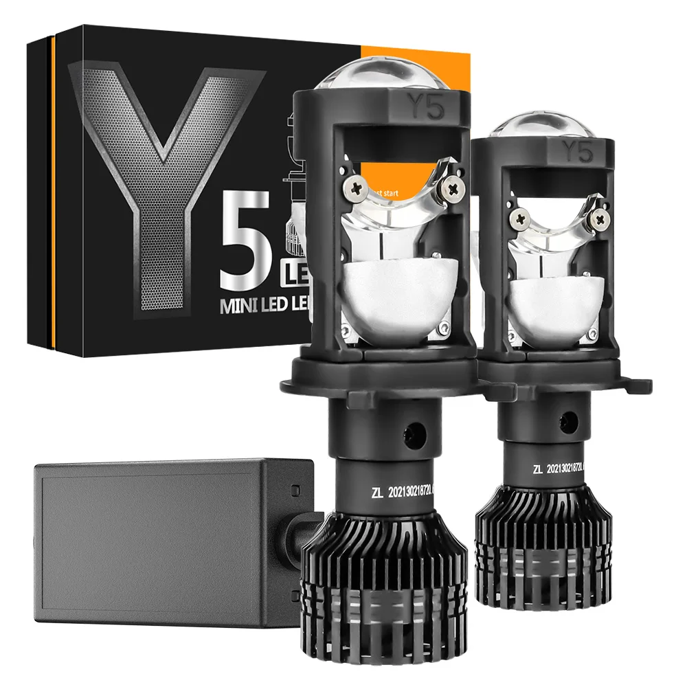 H4 LED Canbus Headlight Bi LED Projector Lens High Low Beam Mini Auto LED Lenses Bulb 24000LM ...