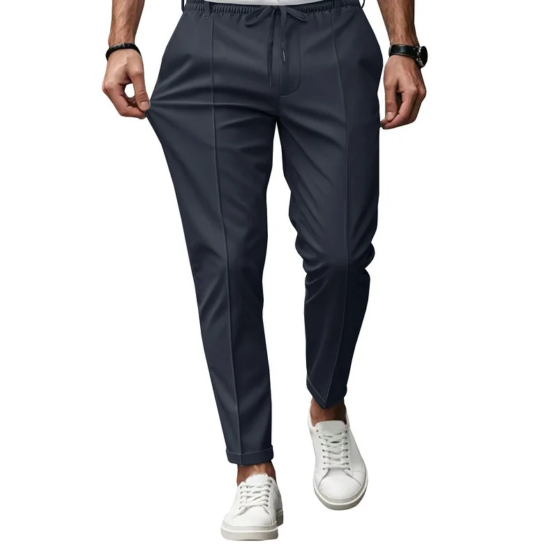 Spring Autumn Men's Solid Color Simple Business Slim Small Foot Casual ...