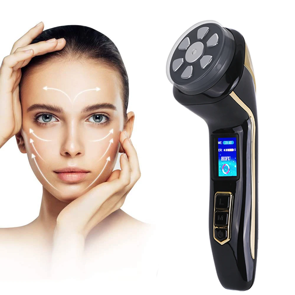 Mini HIFU 3rd RF Ultrasonic Facial Machine EMS Micro Current Lifting ...