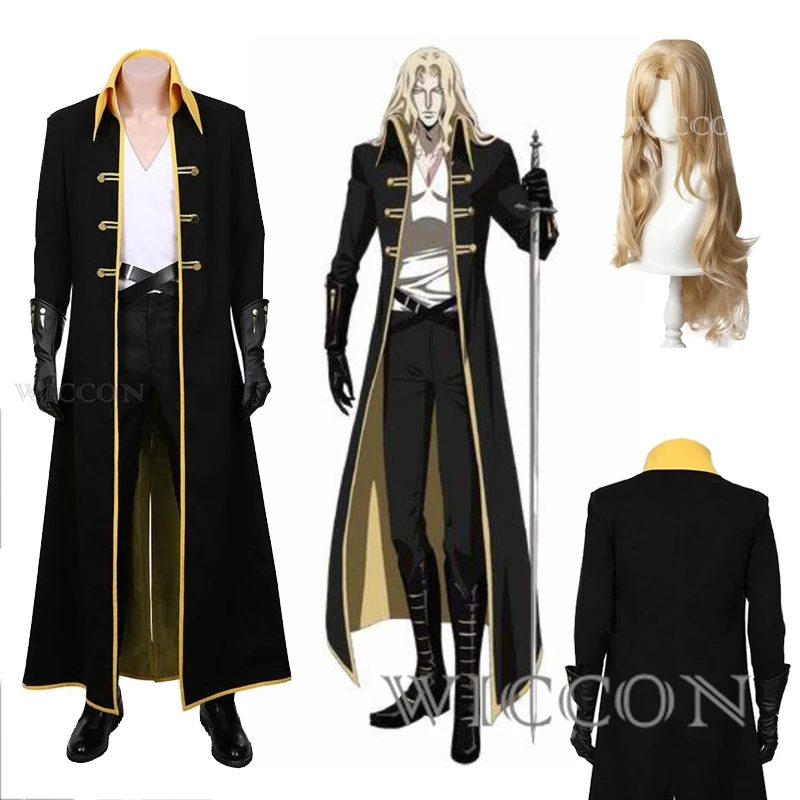 Castlevania Adrian Țepes Arukado Alucard Cosplay Costume Wig Outfit ...
