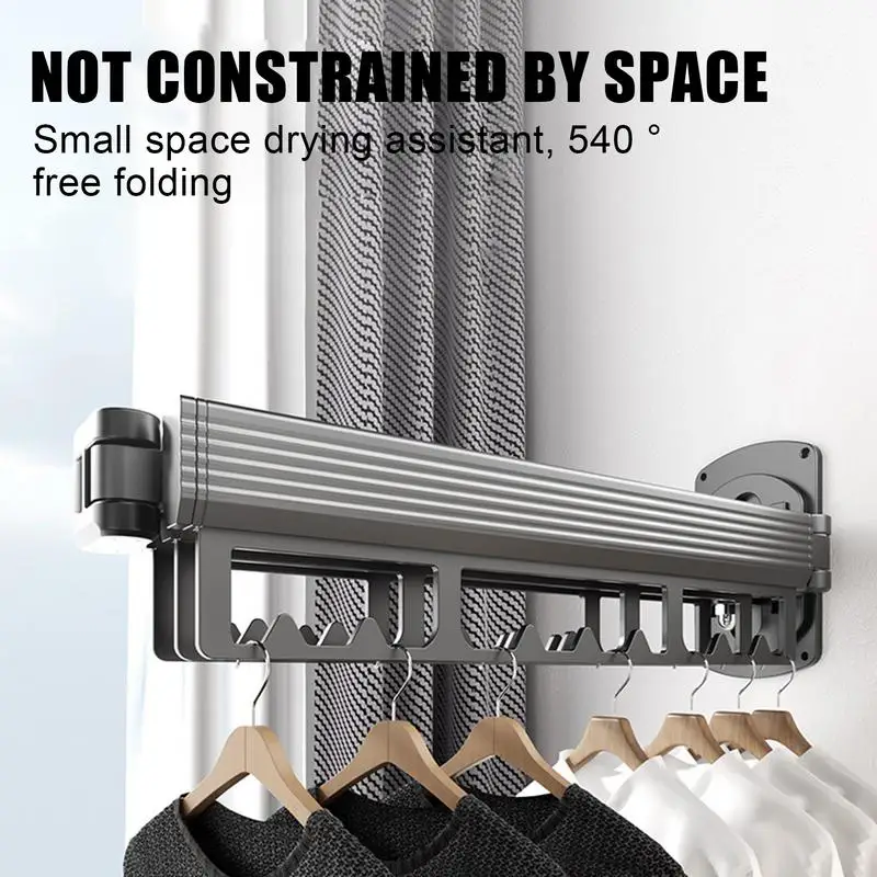 Wall-Mounted-Folding-Clothes-Rack-540-Degree-Rotating-Clothes-Washing ...