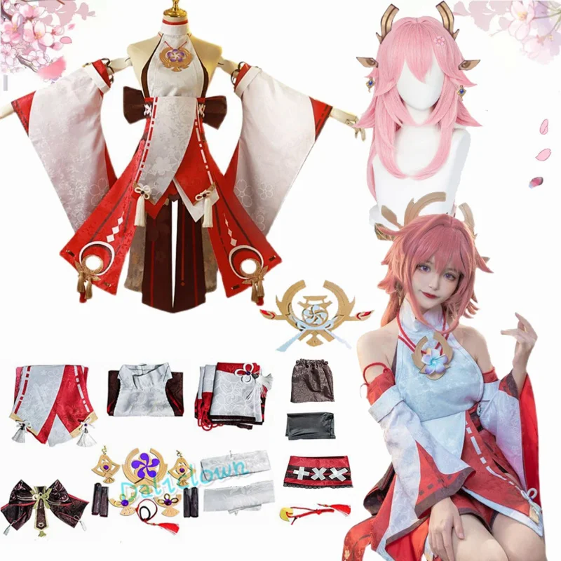 Genshin-Impact-Yae-Miko-Guuji-Yae-disfraz-de-Cosplay-para-mujer-vestido ...