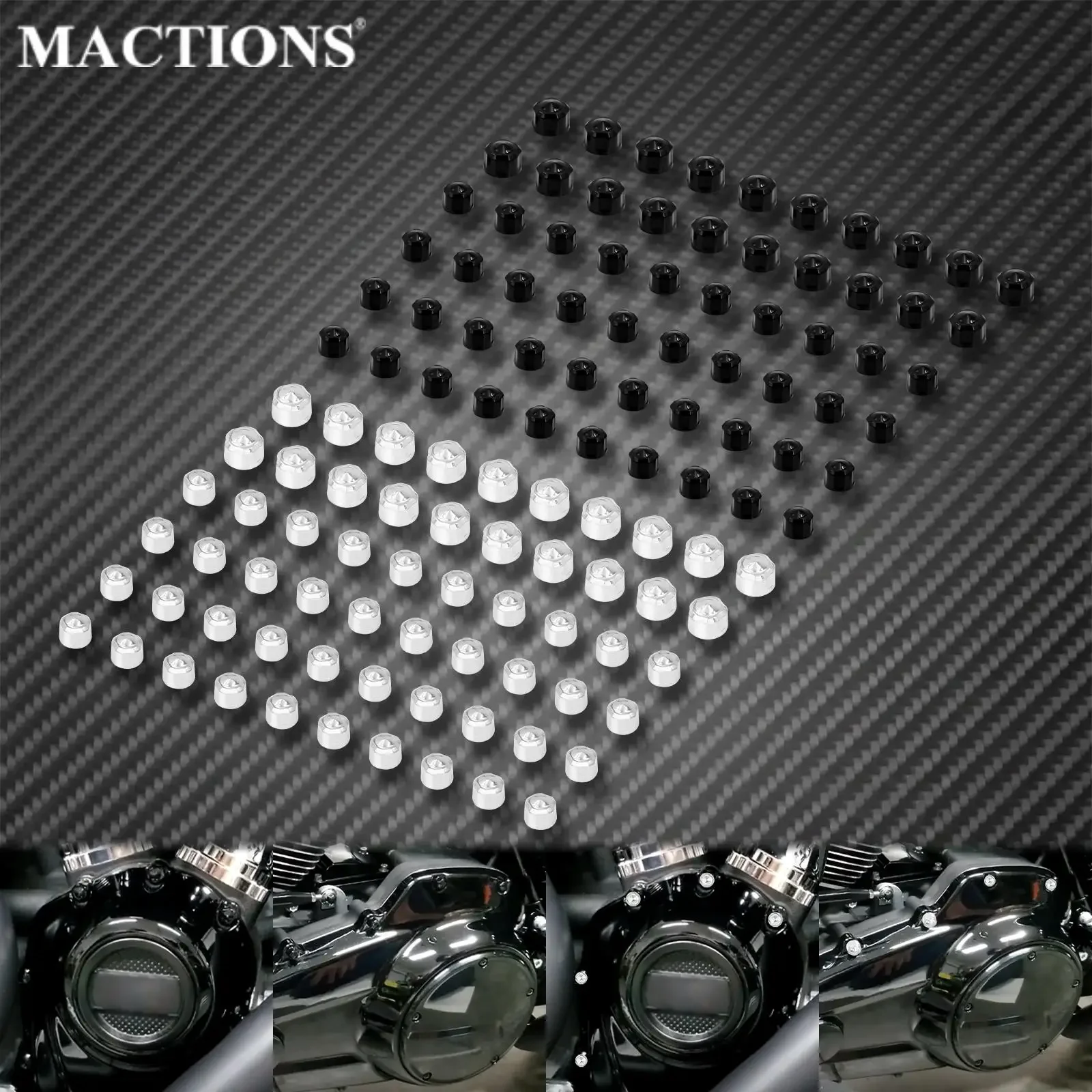 Motorcycle-60PCS-Engine-Bolt-Screw-Cap-Protection-Cover-Black-Chrome ...