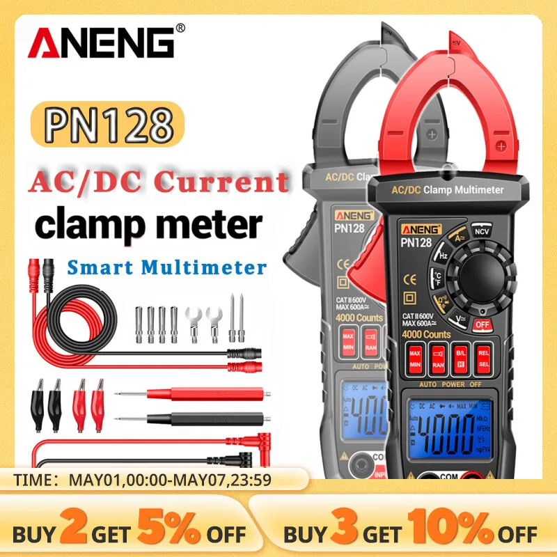 ANENG-PN128-4000-Count-Clamp-Meter-600A-High-Precision-AC-DC-Current ...