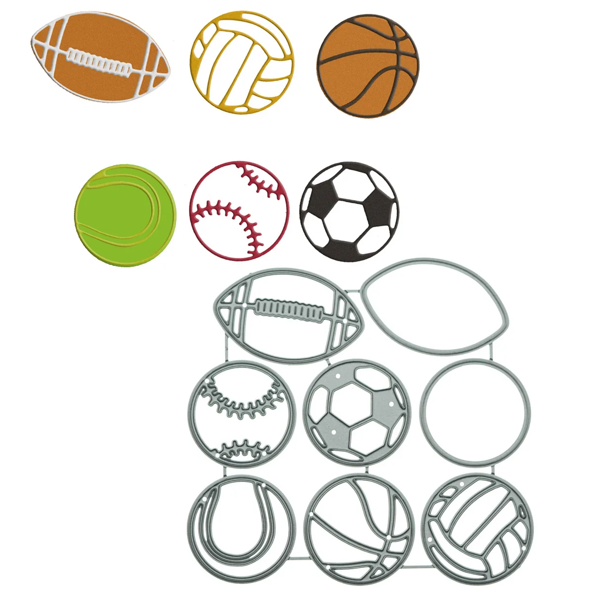 Ball Set Sport Basketball Football Rugby Metal Cutting Dies ...