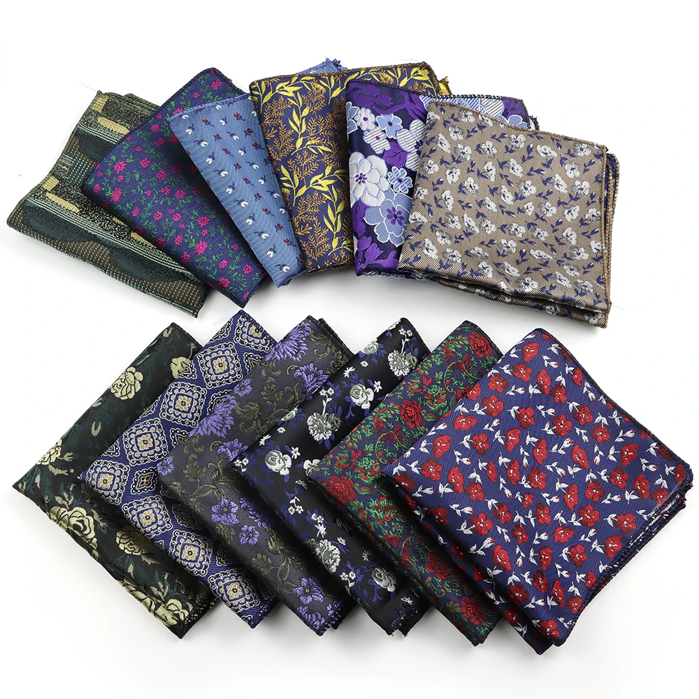 Men-Elegantly-Polyester-Hanky-Beautiful-Floral-Fit-Lover-s-Day-Pocket ...