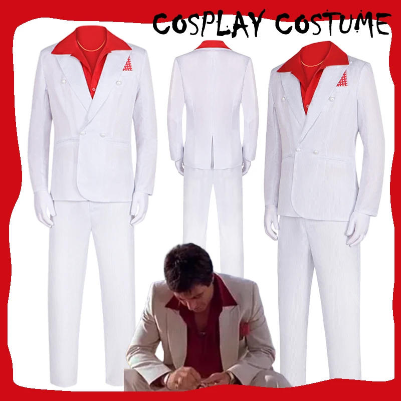 1983 Movie Scarface Al Pacino Roleplay Cosplay Costume Men Adult Male ...
