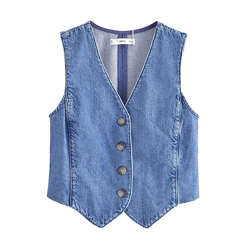 Willshela-Women-Fashion-Denim-Blue-Single-Breasted-Sleeveless-Jacket ...