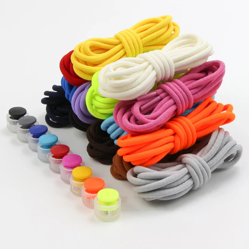 1Pair-Quick-Shoe-Laces-Rubber-Bands-Round-Lazy-Shoelace-Shoes-Elastic ...