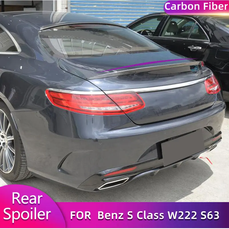 Carbon Fiber Rear Trunk Spoiler Wings for Mercedes-Benz S Class W222 ...