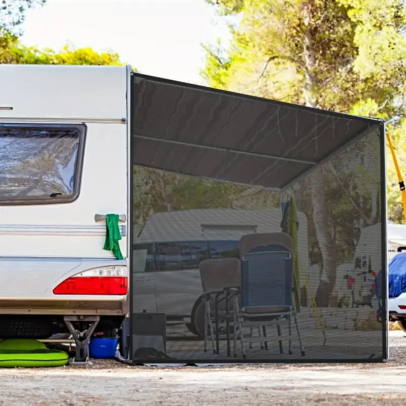 9-X-7-RV-Awning-Side-Shade-Black-Mesh-Privacy-Screen-Sunshade-Window ...