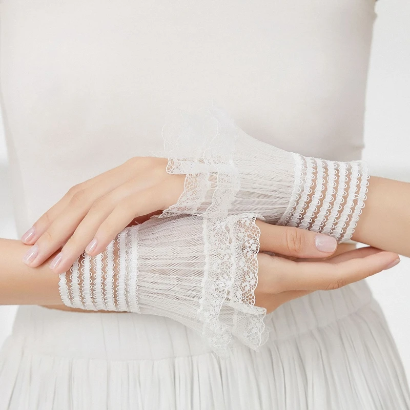 Manicure-photo-lace-decorative-cuff-double-layer-mesh-horn-sleeve-Nail ...