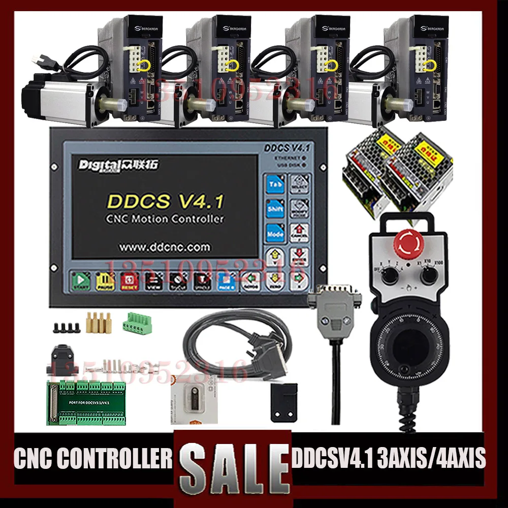 Cnc 4axis Controller Kit Ddcsv4.1+4-piece Set Of 750w Ac Servo Motor+driver, One Set Of Z-axis ...