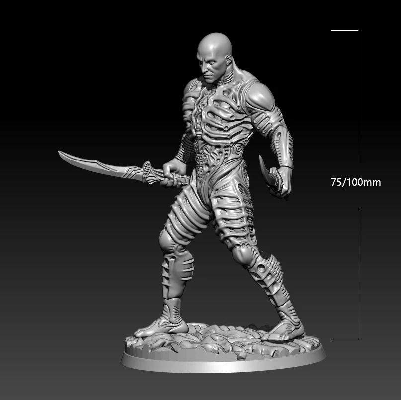 1/24 75mm 1/18 100mm Resin Model Kits Alien Engineer Warrior Figure ...