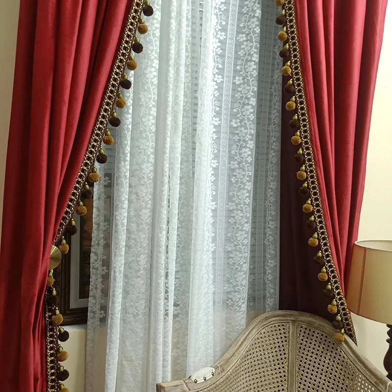 Rideau-rouge-am-ricain-pour-salon-et-chambre-coucher-r-tro-velours ...