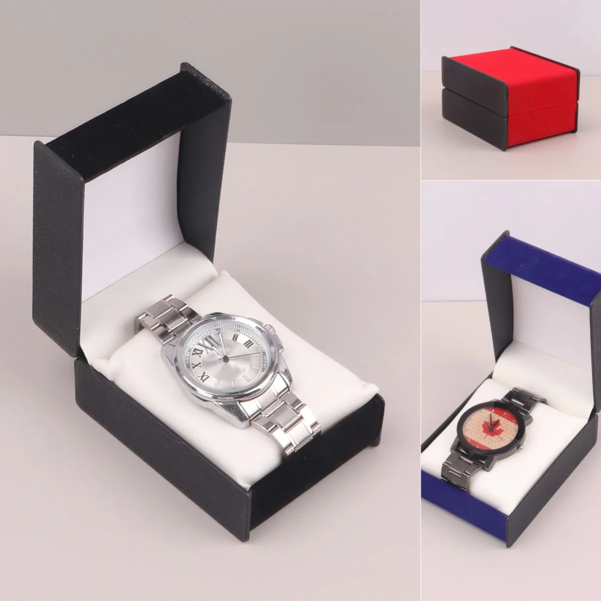 Premium PU / Velvet Watch Storage Box Single Watch Box for Valentine ...