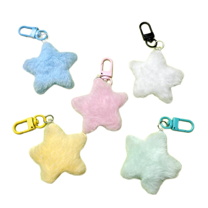 Candy-Color-Plush-Star-Keychain-Soft-Stuffed-Stars-Keyring-Pentagrams ...