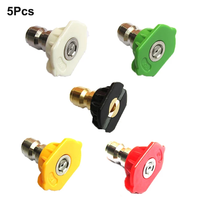 빠른 연결 로터리 커플러 조정 가능한 어댑터 고압 세차용 구리 연결 5 스프레이 노즐 포함 14 인치