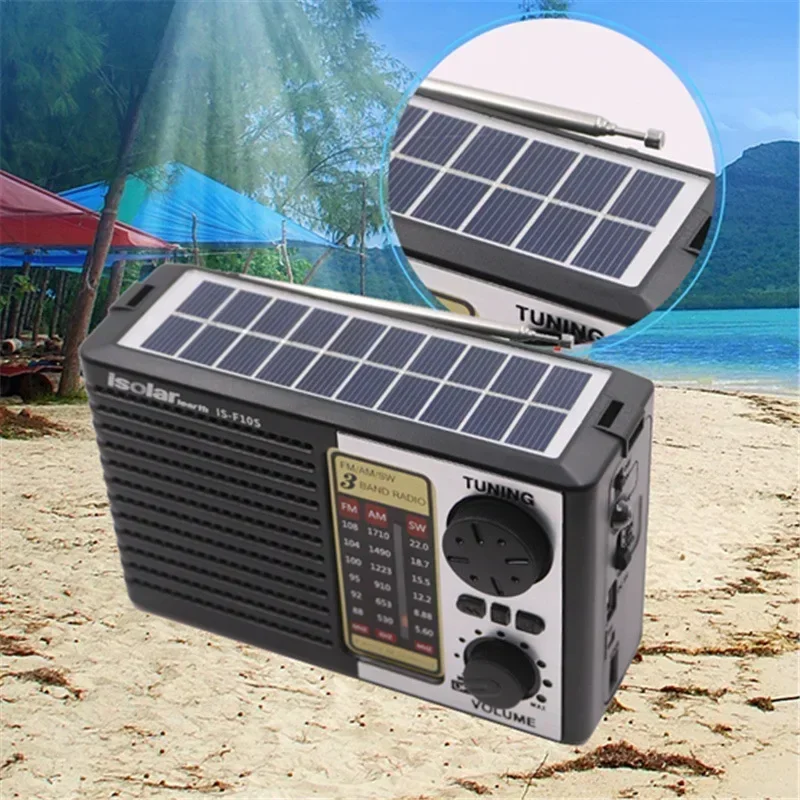 Radio FM multibanda con carga Solar, Radio de emergencia con luces LED ...