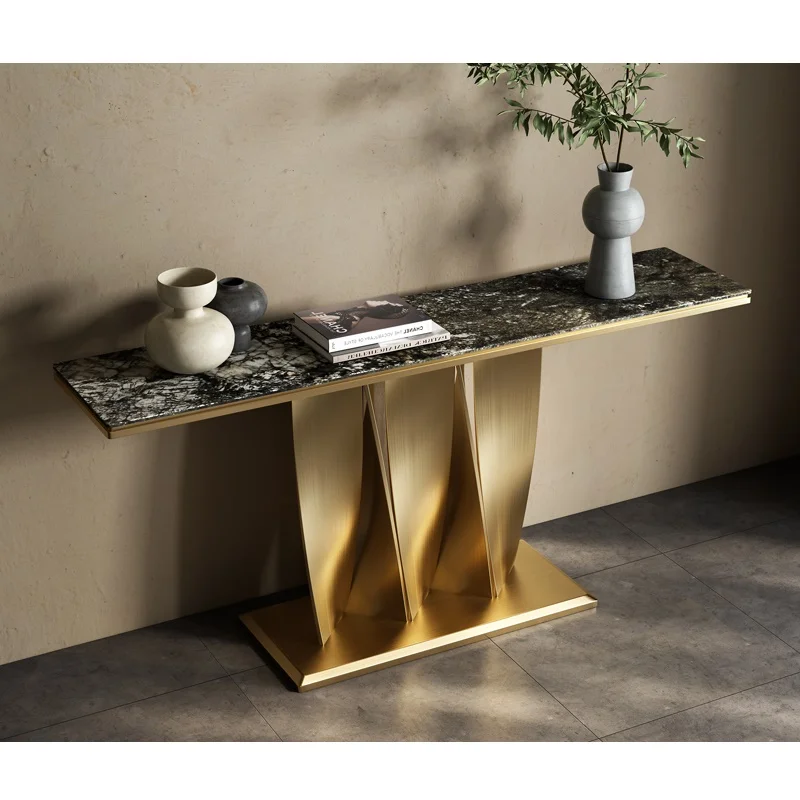 Entrance-table-light-luxury-against-the-wall-villa-entry-living-room ...