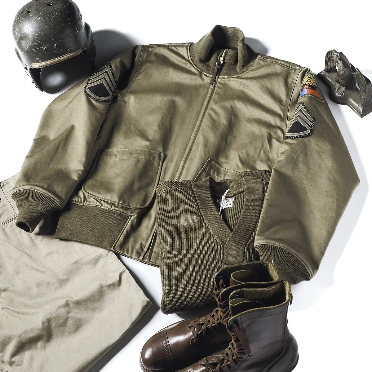 Bronson-1st-Model-Fury-Tanker-Jacket-with-Patches-Army-Wool-Lined-Field ...