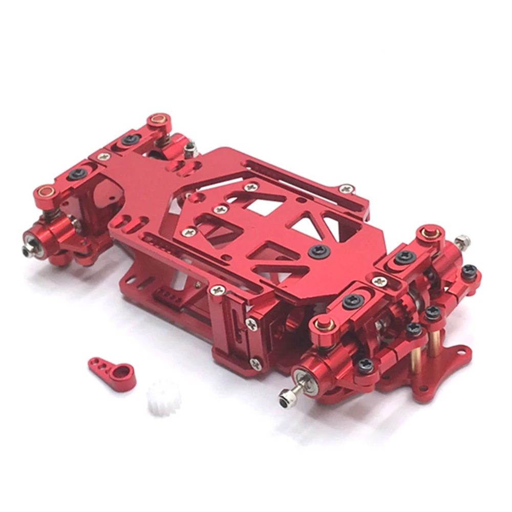 RC01 1/28 스케일 RWD RC 드리프트 카 휠베이스 조정 가능한 금속 섀시 프레임 키트 Wltoys K969 K989 ...